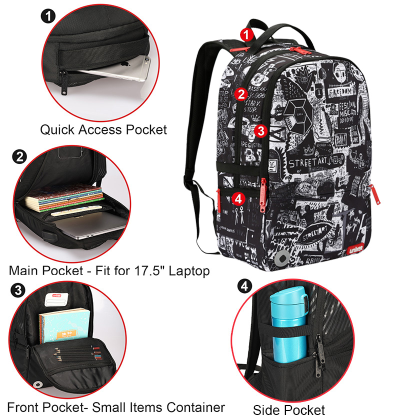 Street Art Graffiti Backpack - UNIKER – Backpacks, Rolling Bags ...